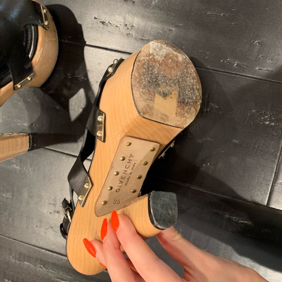 Givenchy | Shoes | Givenchy Wood Platform Heels In Black | Poshmark